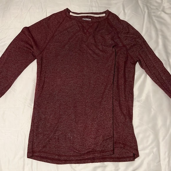 Express | Shirts | Mens Express Xl Burgundy Long Sleeve Crew Neck ...